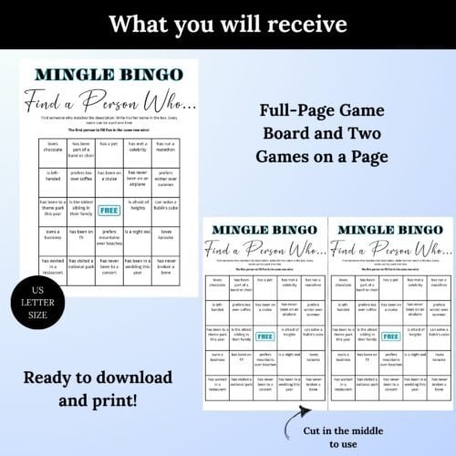 Mix and Mingle Bingo, Get to Know You Questions, Find Someone Who, Ice ...